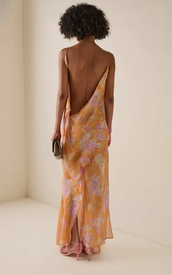 Christopher Esber Cusco Draped Cami Linen-silk Maxi Dress