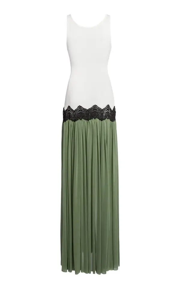Christopher Esber Open Twist Verner Lace Tank Maxi Dress