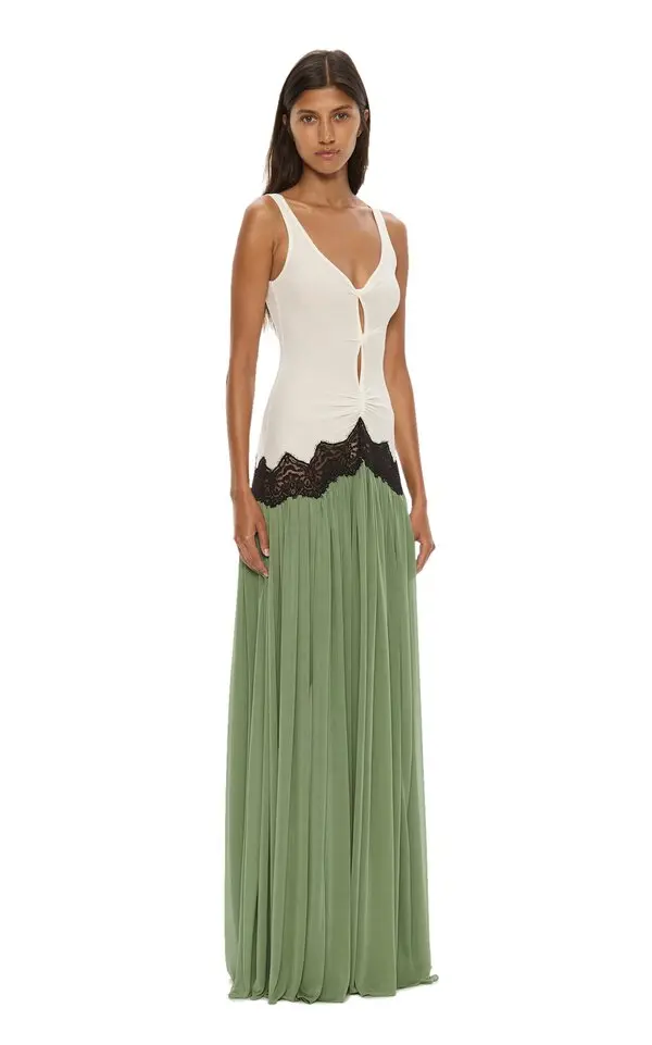 Christopher Esber Open Twist Verner Lace Tank Maxi Dress