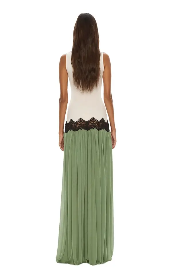 Christopher Esber Open Twist Verner Lace Tank Maxi Dress