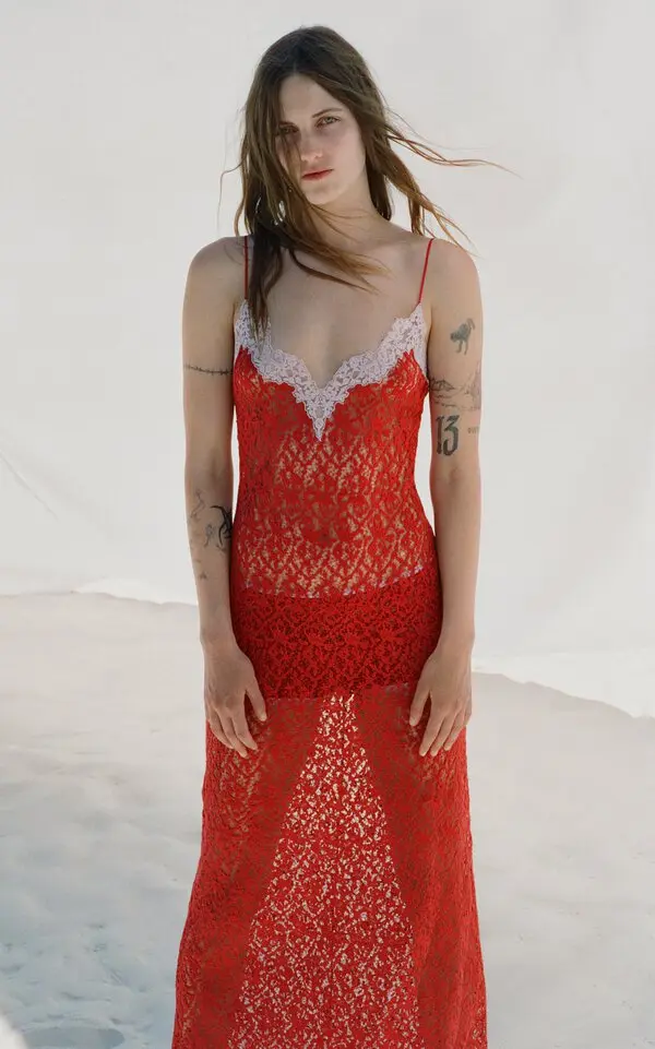 Gabriela Hearst Nesta Cotton Maxi Dress - Red