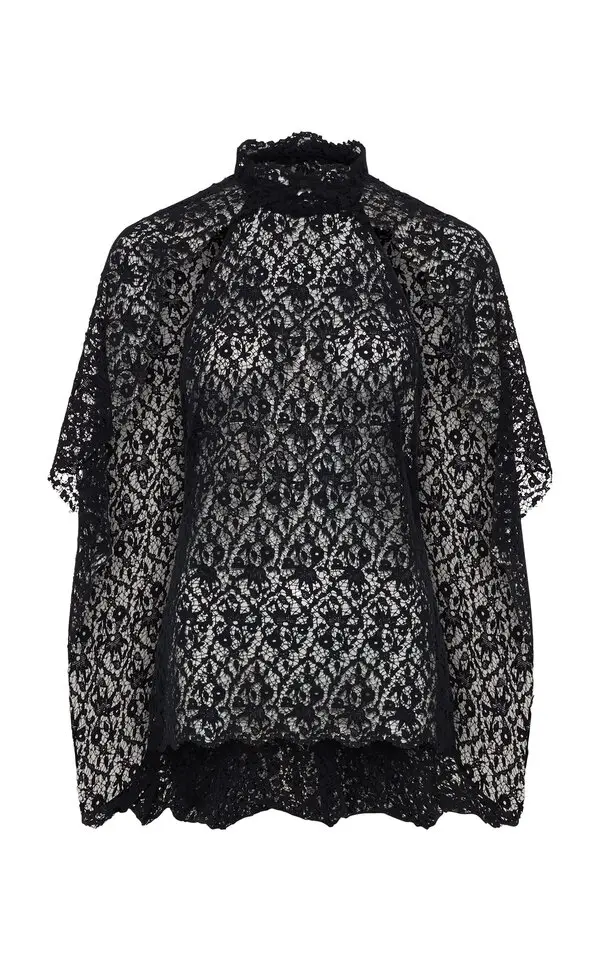 Gabriela Hearst Catharine Cotton Cape Top - Navy