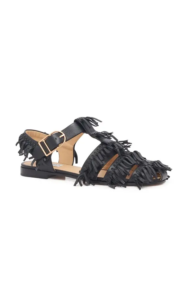 Gabriela Hearst Leather Fringe Lynn Flat