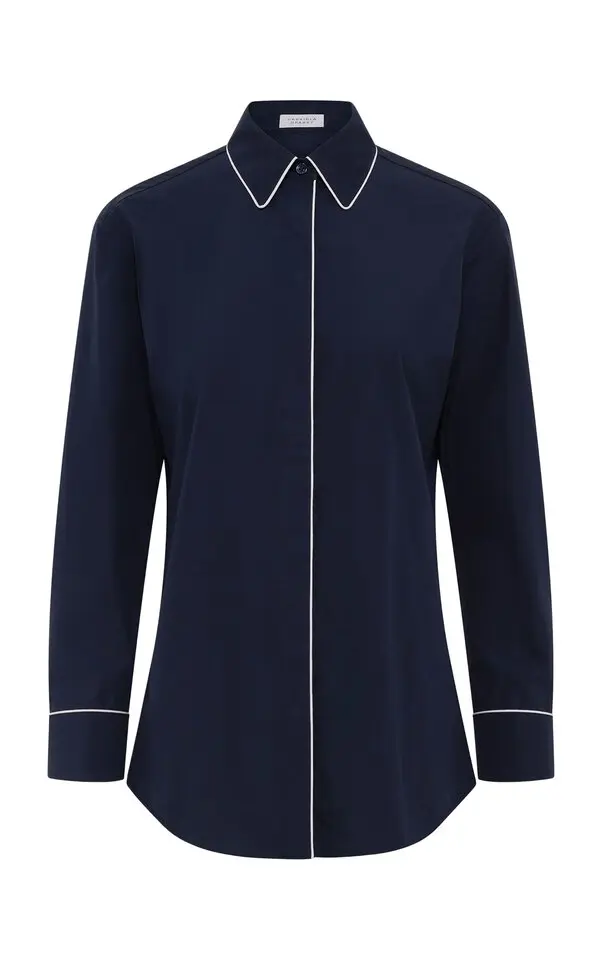 Gabriela Hearst Nacre Cotton Shirt - Navy