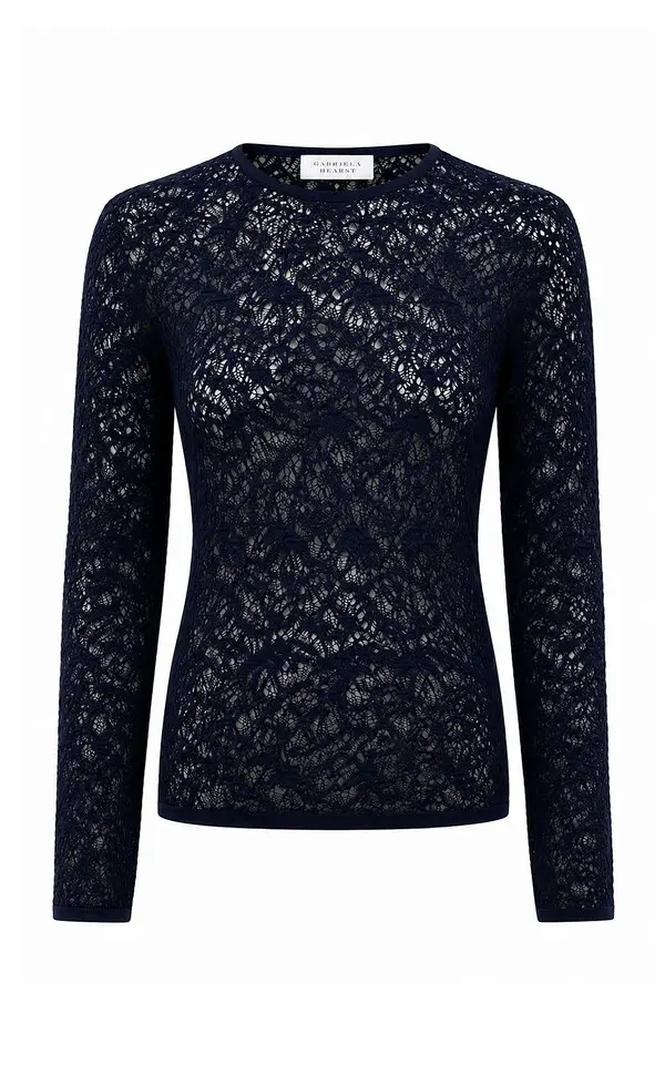 Gabriela Hearst Dryas Wool-silk Crewneck - Navy