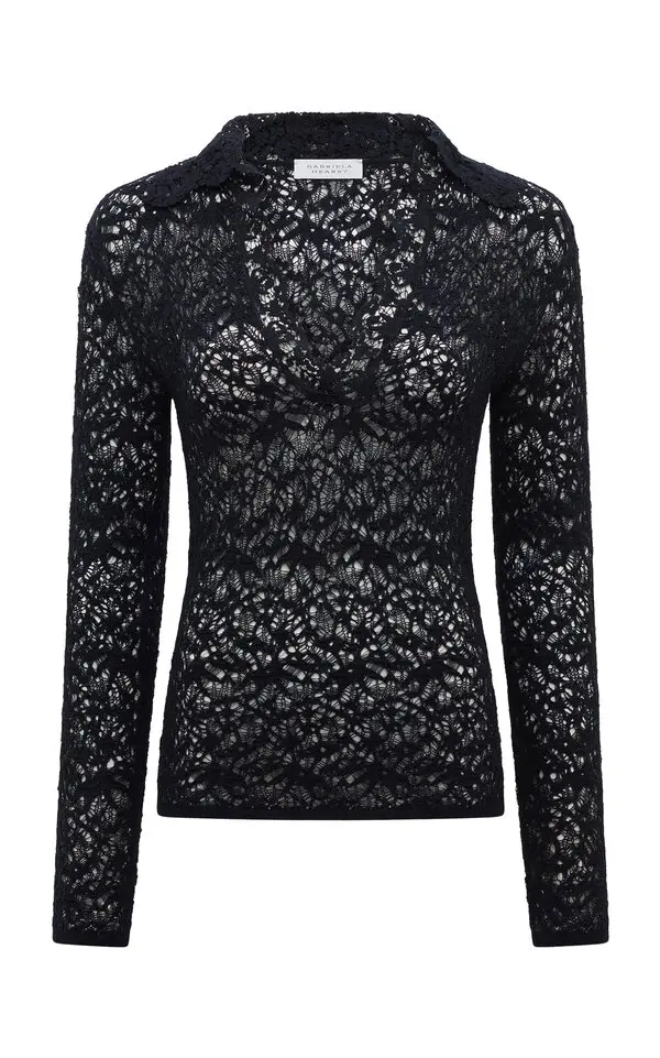 Gabriela Hearst Jord Wool-silk Polo - Navy