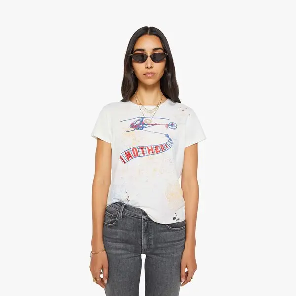 MOTHER The Lil Goodie Goodie Helicopter Graphic T-shirt - Red