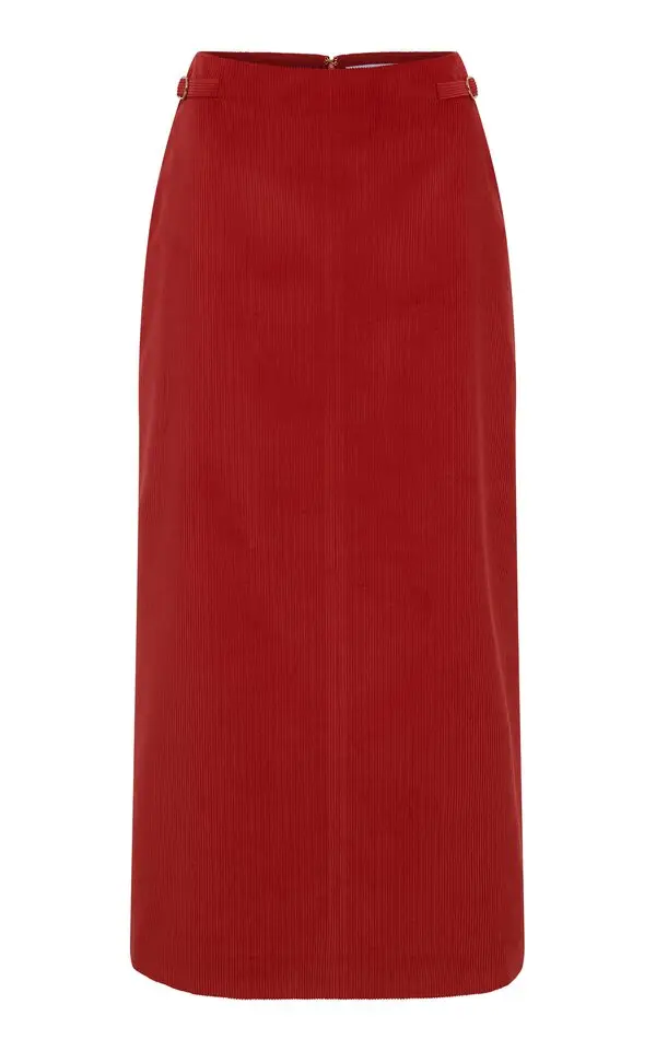 Gabriela Hearst Sere Cotton Maxi Skirt - Red