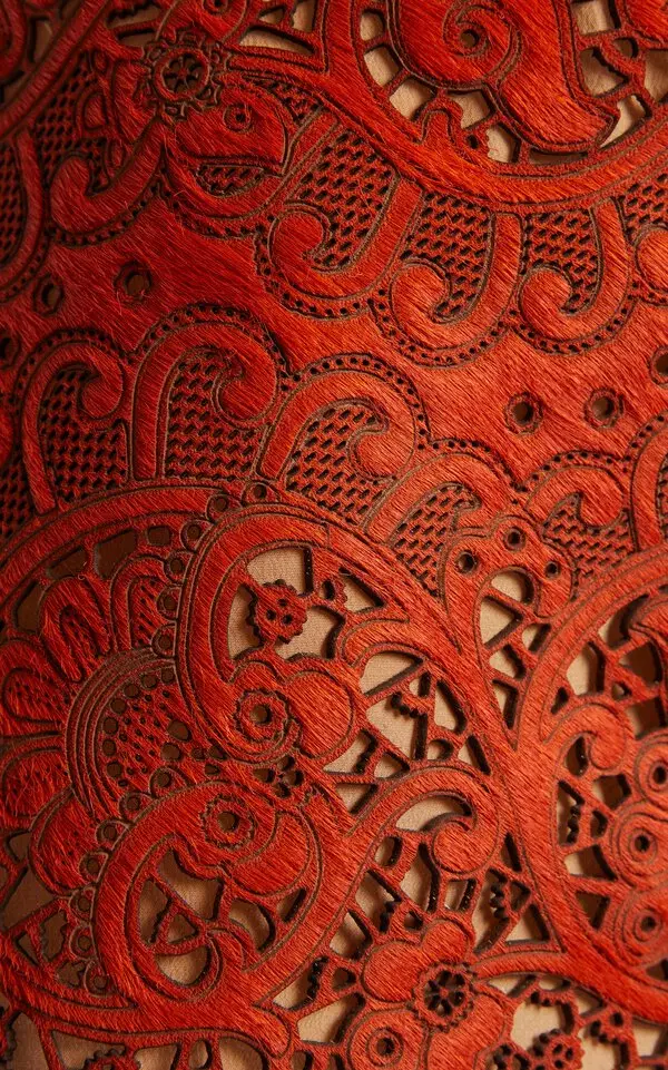 Christopher Esber Venise Lasercut Leather-silk Shorts