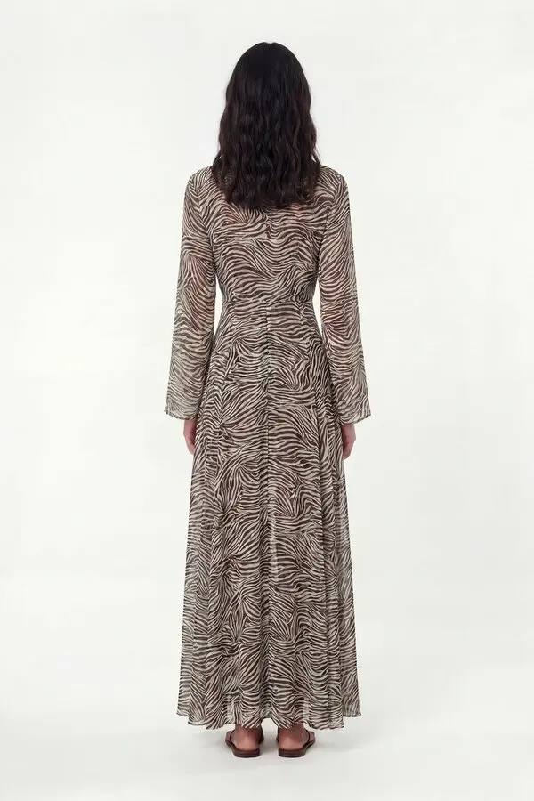 NICHOLAS Marella Silk Maxi Dress - Graphic Zebra