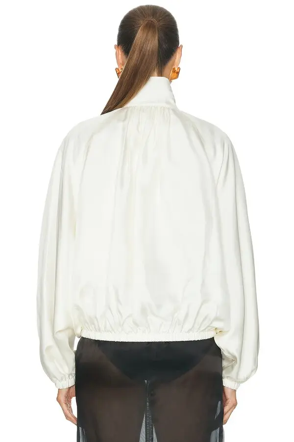RÓHE Silk Blouson Anorak Jacket - Cream