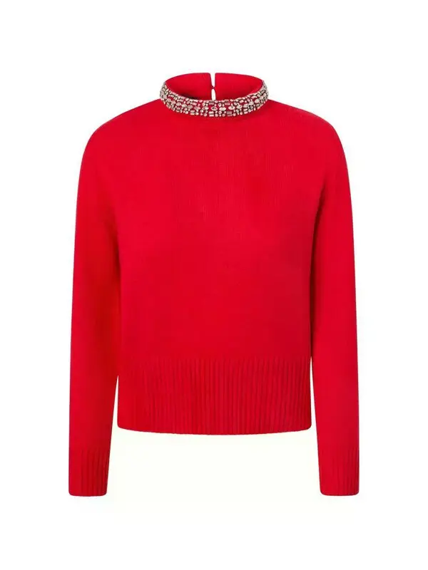 Pinko Berlino Crystal Embellished Sweater - Red