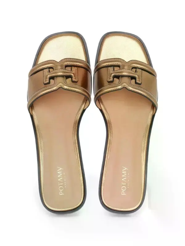 POTAMY Sabo Logo-plaque Leather Sandals