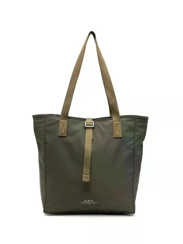 A.p.c. Logo Detail Buckle-strap Shoulder Bag - Green
