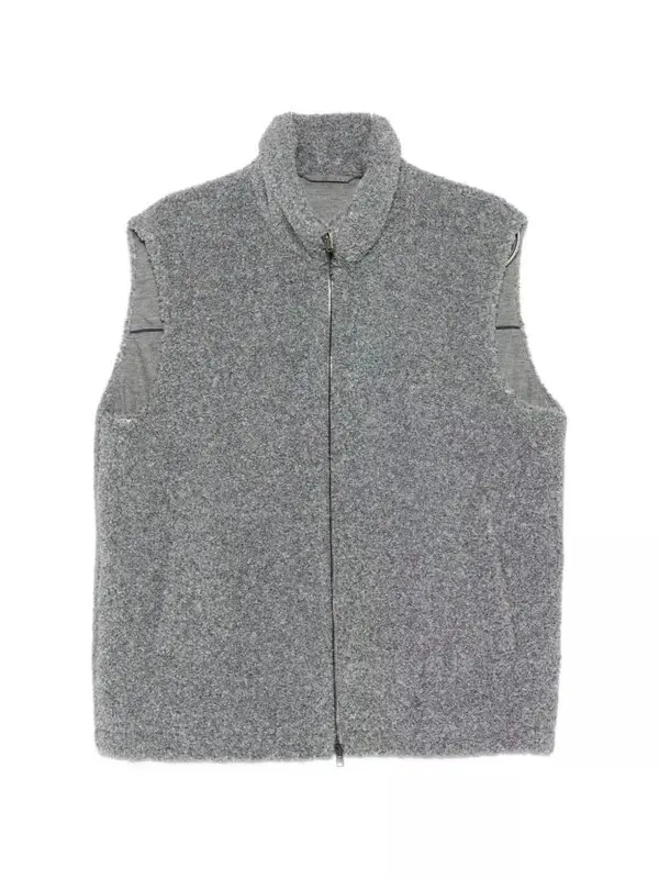 Herno Faux-fur High-neck Gilet - Grey