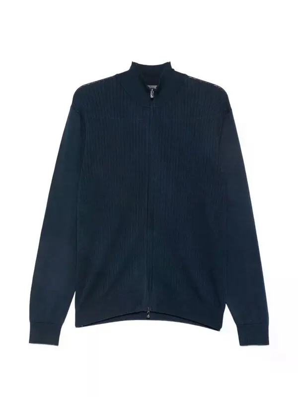 Corneliani Ribbed-knit Zip-fastening Cardigan