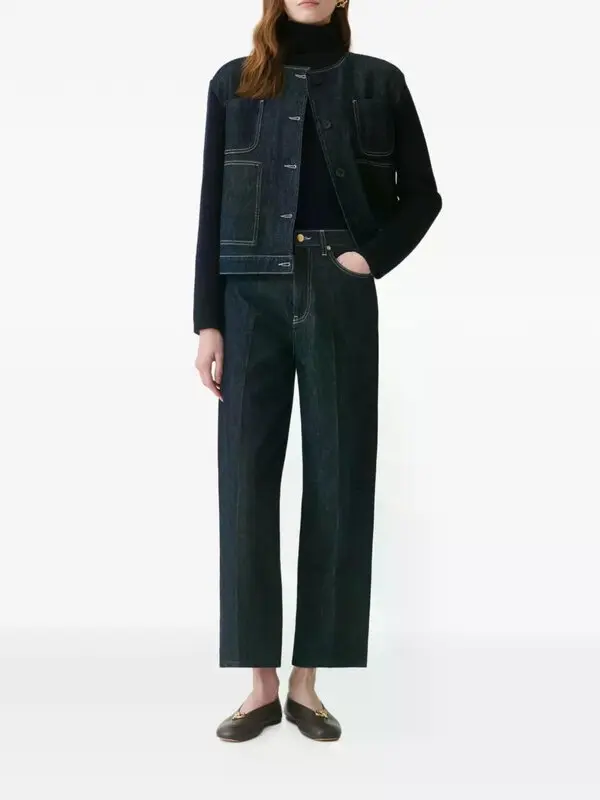 Fabiana Filippi Panelled Contrast-stitch Denim Jacket