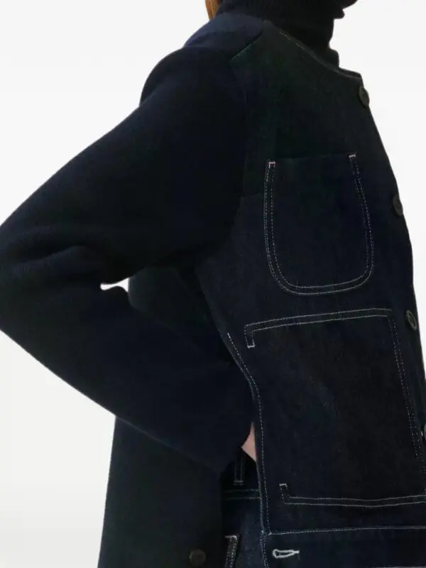 Fabiana Filippi Panelled Contrast-stitch Denim Jacket