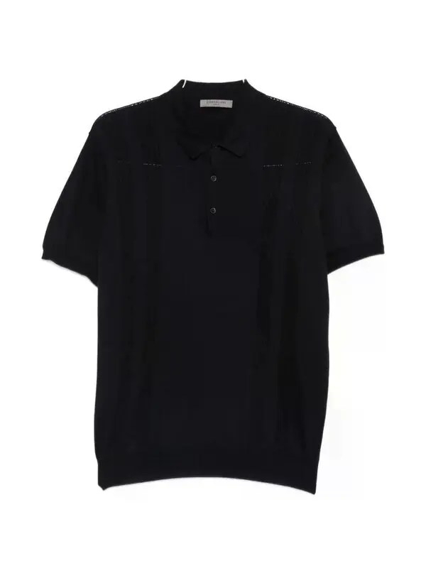 Corneliani Pointelle-knit Short-sleeve Polo Shirt