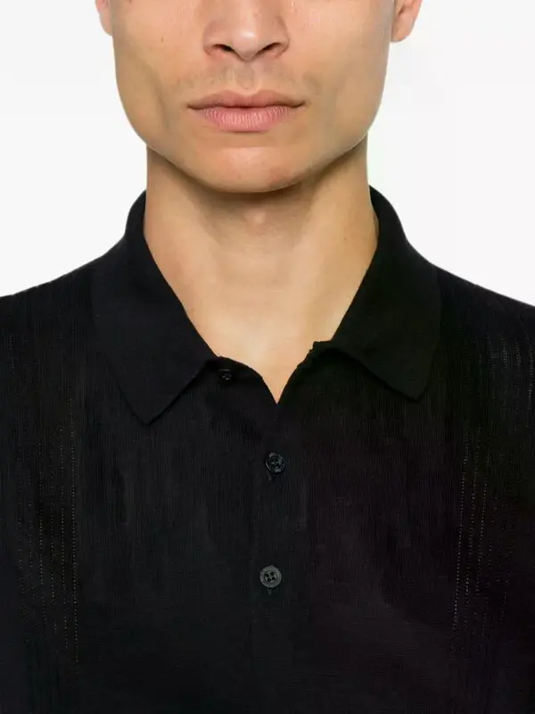 Corneliani Pointelle-knit Short-sleeve Polo Shirt