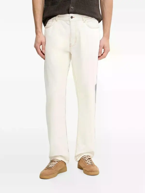 BENETTON Contrast-stitch Logo-patch Jeans