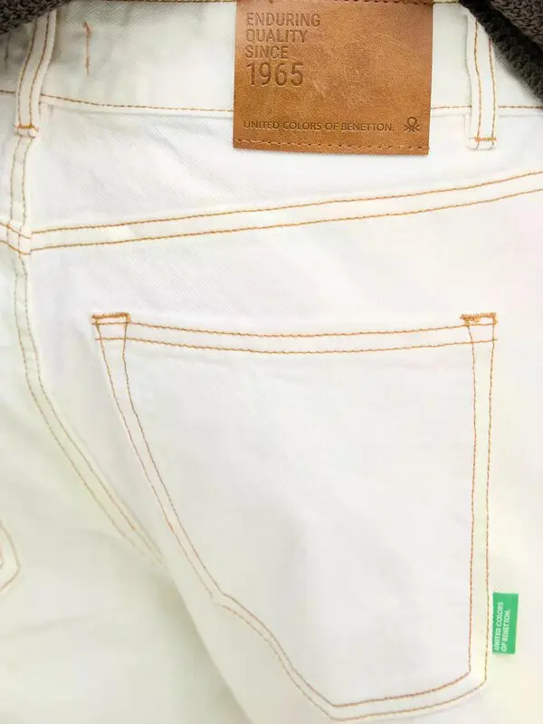BENETTON Contrast Stitch Logo Patch Jeans