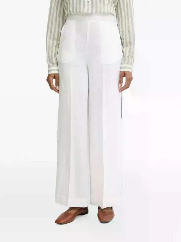 BENETTON Pressed-crease Wide-leg Trousers - White