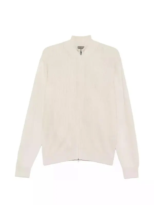 Corneliani Ribbed-knit Zip-fastening Cardigan