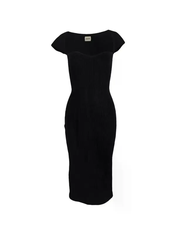 Khaite Allegra Sweetheart Dress - Black