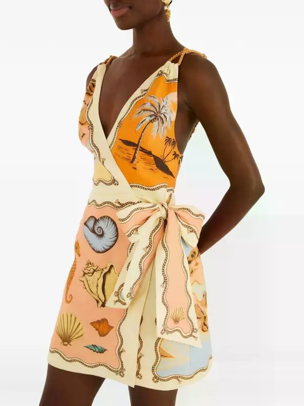 Farm Rio Rio Souvenir Scarf-print Top - Yellow