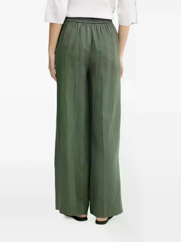 BENETTON Pressed-crease Wide-leg Trousers - Green