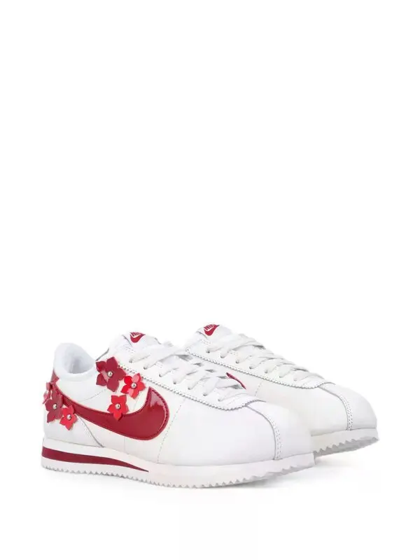 Nike Cortez Floral-appliqué Leather Sneakers