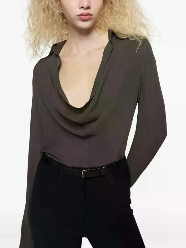 Acne Studios Silk Blouse With Cowl Neck