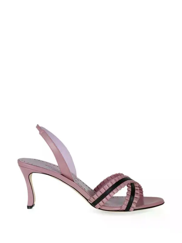 Manolo Blahnik Volusan Ruffled Slingback Sandals