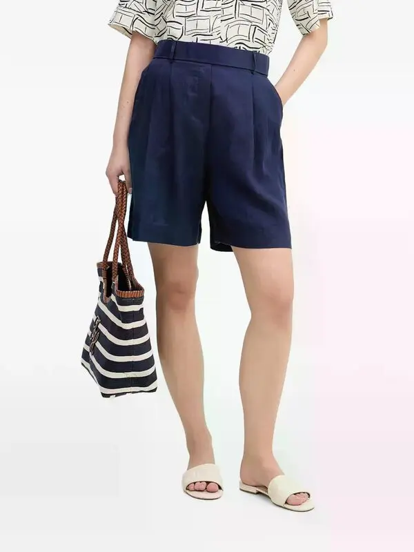 BENETTON Pleated Linen Shorts