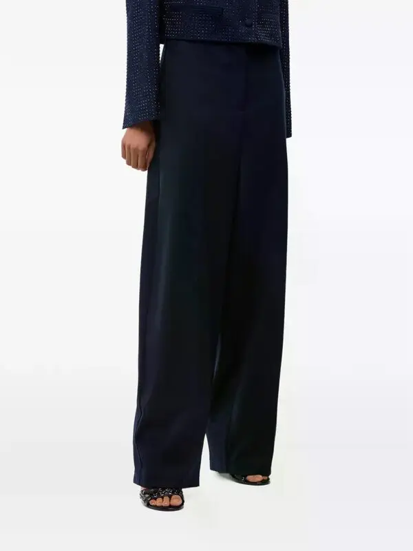 Pinko Pressed Crease Wide-leg Trousers - Black