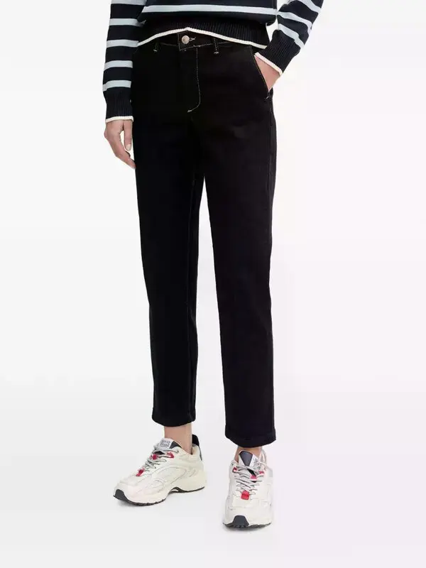 BENETTON Contrast-stitch Straight-leg Jeans - Black