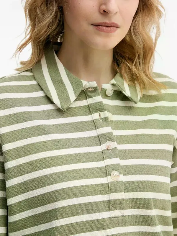 BENETTON Striped Long-sleeve Polo Shirt