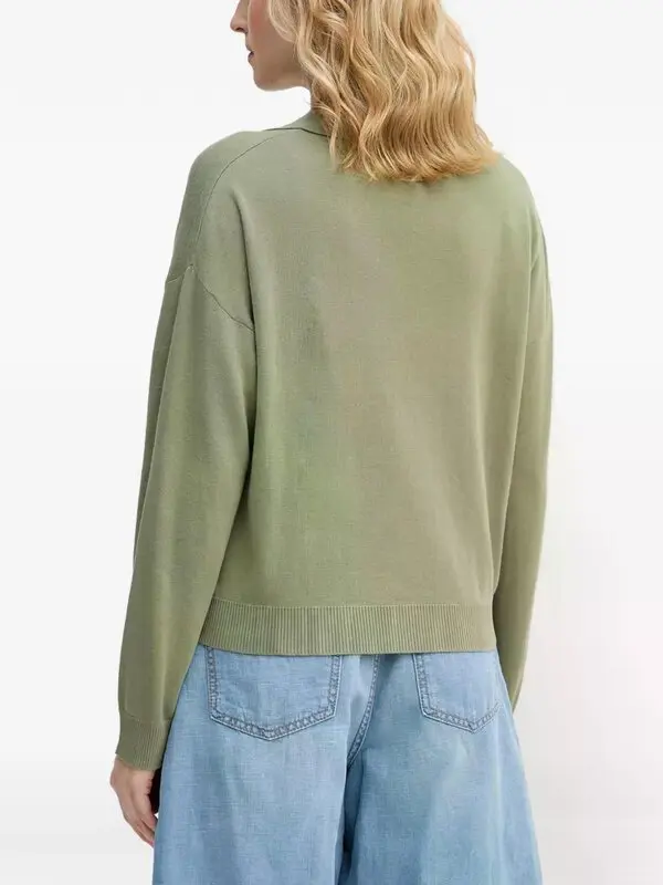 BENETTON Sage Knit Polo V-neck Sweater