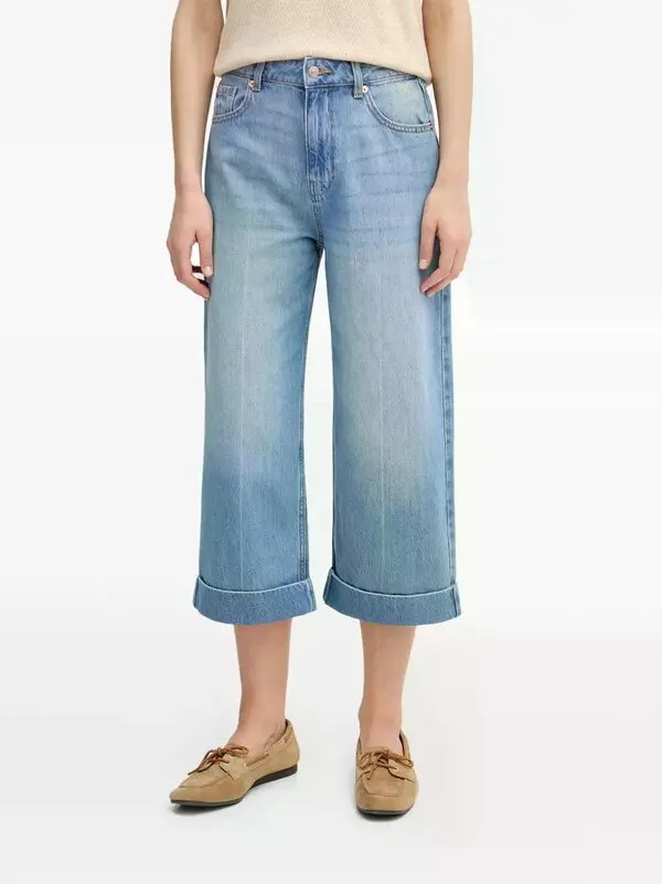 BENETTON Turn-up Wide-leg Jeans - Blue