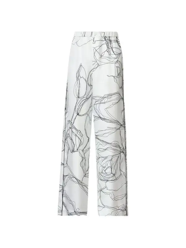 Fabiana Filippi Floral-print Silk Trousers - White