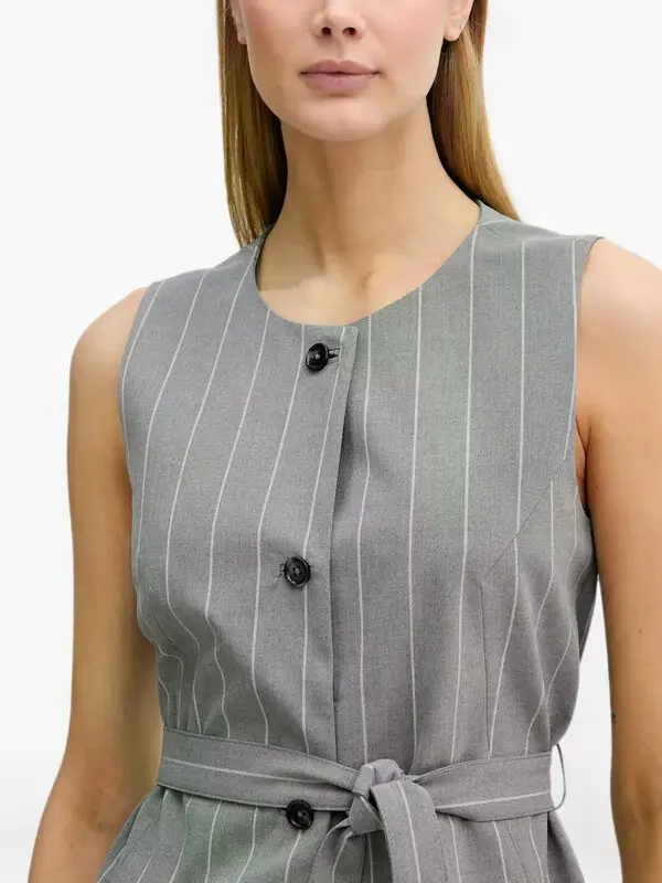 BENETTON Pinstripe-pattern Belted Waistcoat