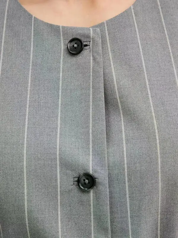 BENETTON Pinstripe-pattern Belted Waistcoat
