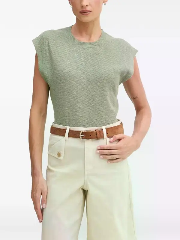 BENETTON Ribbed-trim Vest - Green