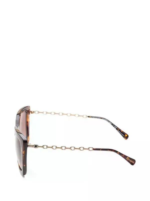 COACH Tortoiseshell-effect Chain-link Sunglasses