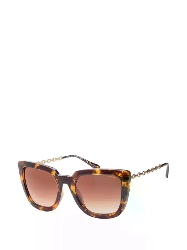 COACH Tortoiseshell-effect Chain-link Sunglasses - Brown