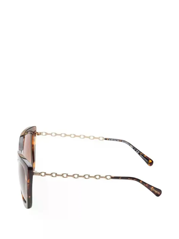 COACH Tortoiseshell-effect Chain-link Sunglasses