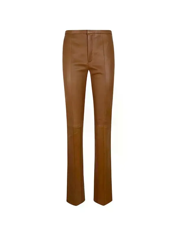 Stouls Seam-detail Leather Trousers - Neutrals