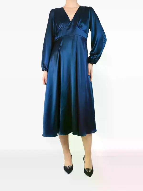 WYse Satin V-neck Midi Dress