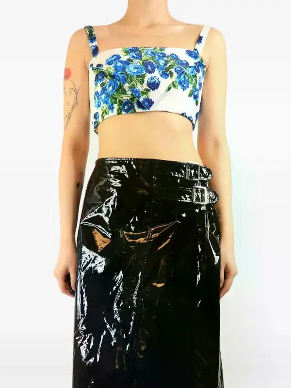 EMILIA WICKSTEAD Floral-print Crop Top - White